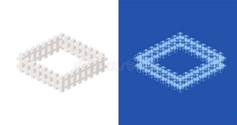 Fence Blueprint Project Idea And Implementation Vector Stock Vector Illustration Of Modular