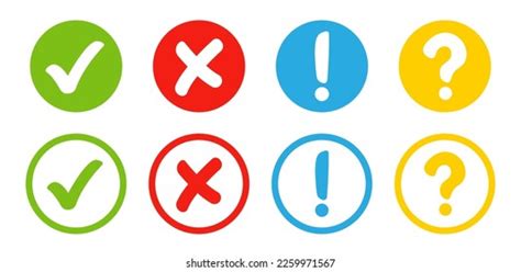 Icon Set Check Mark Cross Question Stock Vector Royalty Free Shutterstock