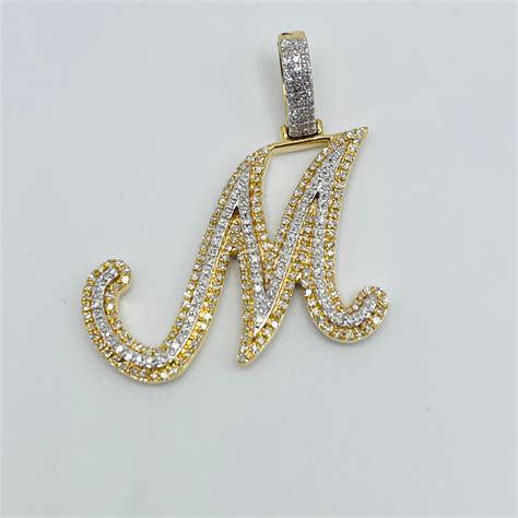 10k Gold Two Tone Diamond Initial Pendant Candy Jewelers