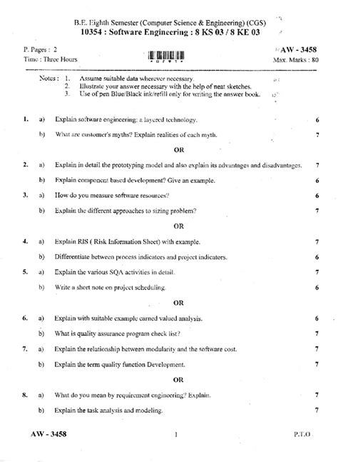 Sem Viii Software Engineering B Eighth Semester Computer Science