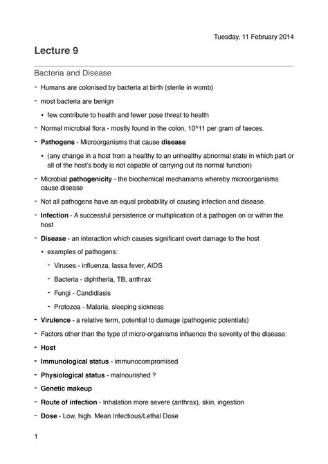 BIO Microbiology Lecture Tuesday February Lecture Bacteria And Disease