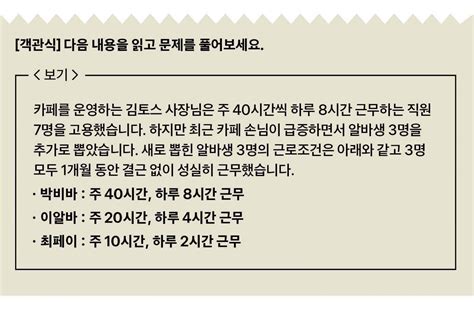 알바탐구영역 알바생 연차유급휴가 꼭 줘야 하나요