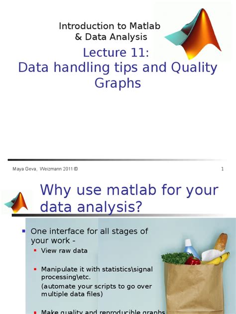 Introduction To Matlab Lecture Advanced Data Analysis Jan2012 Pdf