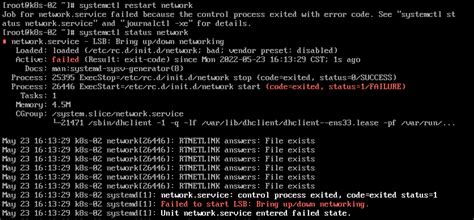 Linux 重启后启动网卡提示failed To Start Lsb Bring Updown Networking 问题解决 起飞的