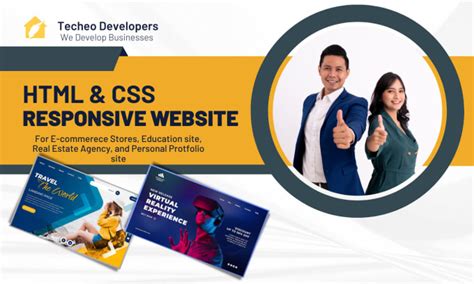 make a fully responsive website built with html and css for your business by techeo fiverr