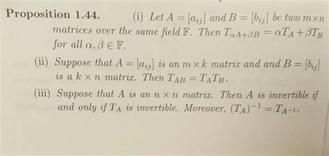 Solved Proposition 144 I Let A Aij And B Bij Be