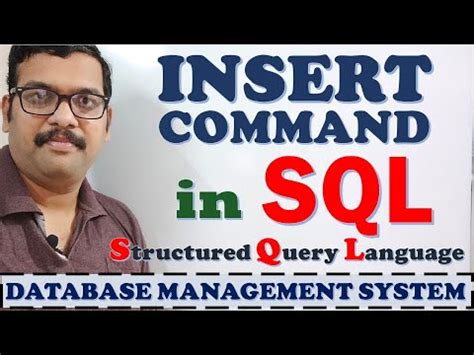 INSERT COMMAND IN SQL DML COMMANDS SQL COMMANDS INSERT SINGLE