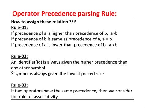 Operator Precedance Parsing Pptx Programming Languages Computing