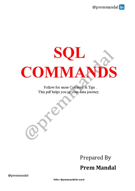 Sql Basic Follow Premmandal For More Premmandal Sql Commands