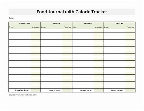 Free Excel Food Log Templates