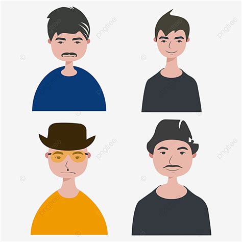 아바타 만화 캐릭터 세트 젊은 직장에서 남자 행복한 사람들 Png 일러스트 및 벡터 에 대한 무료 다운로드 Pngtree