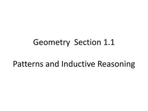 PPT Geometry Section Patterns And Inductive Reasoning PowerPoint Presentation ID