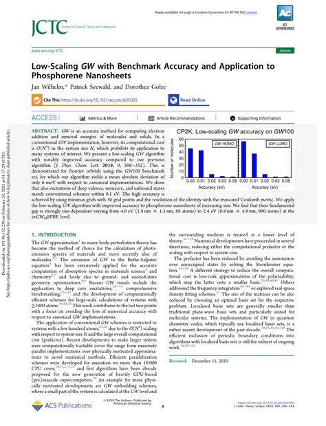 pdf low scaling gw with benchmark accuracy and application to