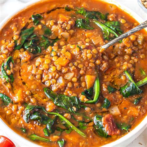 Spinach Lentil Soup Easy Fiber Rich Dinner The Plant Based School