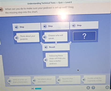 Solved Understanding Technical Texts — Quiz — Level E What Can You Do To Make Sure Your Podcast