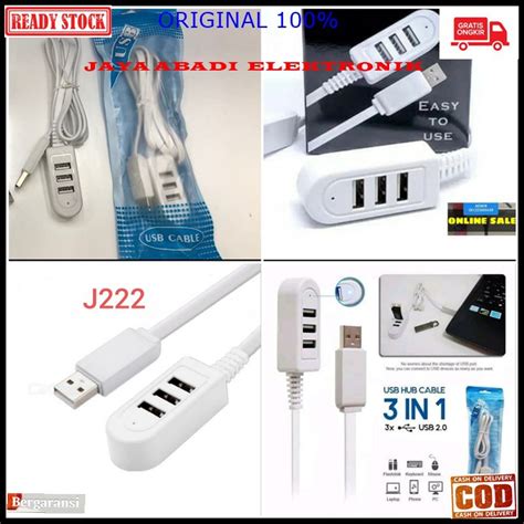 Jual J222 Ori 100 Usb Hub Saklar 3 Port Slot 3in1 Sambungan Super Speed Device Alat Penambah