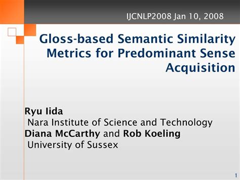 Ppt Gloss Based Semantic Similarity Metrics For Predominant Sense