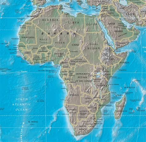 Large Detailed Political And Physical Map Of Africa Africa Large Detailed Political And
