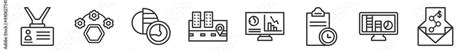 outline set of analytics line icons linear vector icons such as id