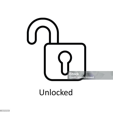 Unlocked Vector Outline Icon Design Illustration Cyber Security Symbol On White Background Eps
