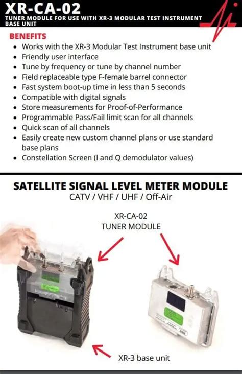 Xr 3 Signal Meter Module Cable Off Air Catv And Off Air Antenna Applications Green Label