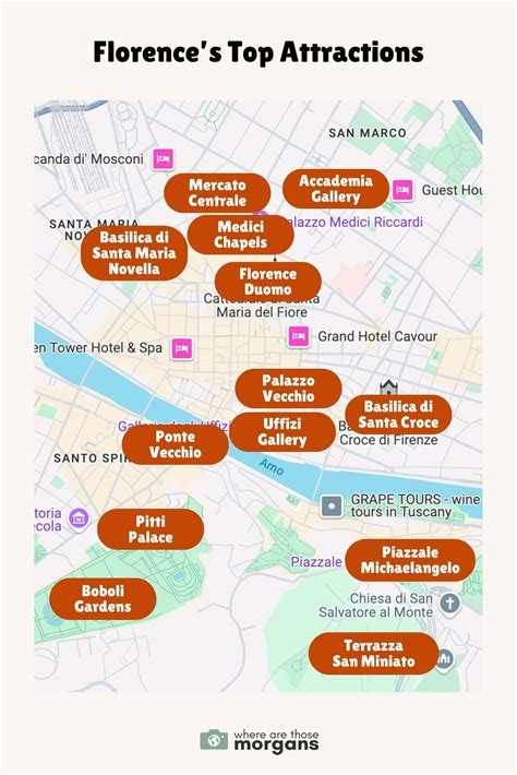 Florence Attractions Map Pdf Free Printable Tourist Map Florence