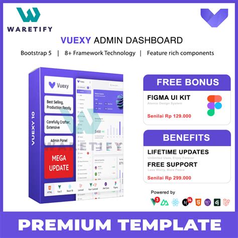 Jual Vuexy Premium Admin Dashboard Template Html Bootstrap 5 Versi