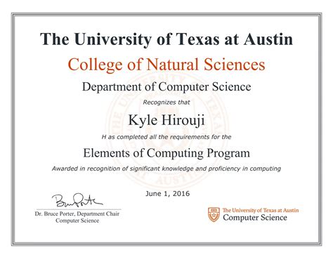 Elements Of Computing Certificate Ppt