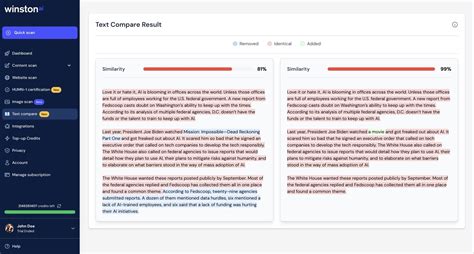 Text Compare Winston Ai