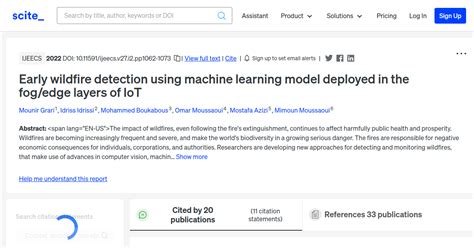 Early Wildfire Detection Using Machine Learning Model Deployed In The