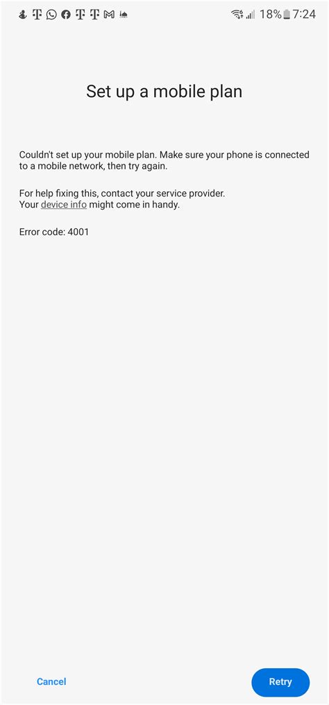Solved Couldnt Set Up Your Mobile Plan On Galaxy Watch 5 Samsung
