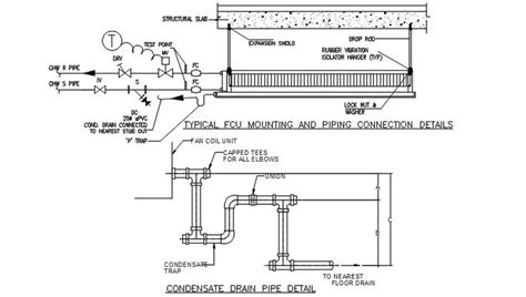 Typical Fcu Mounting And Piping Connection Details Are Given In This 2d