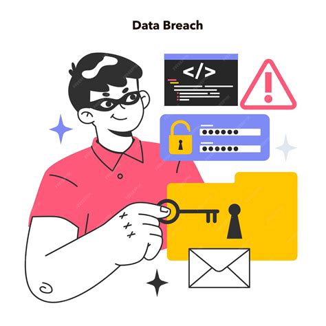 Premium Vector Data Breach Or Leak Confidential Information Database Breakout