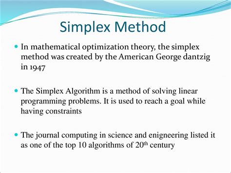 Linear Programming Simplex Method Ppt Download