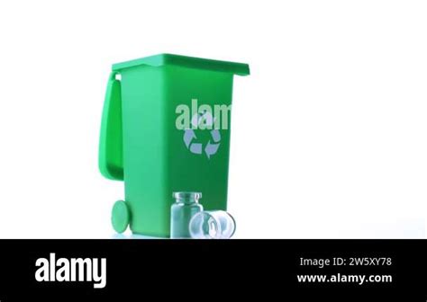 Garbage Bin Can Isolated Container Recycling Environment Full Stock