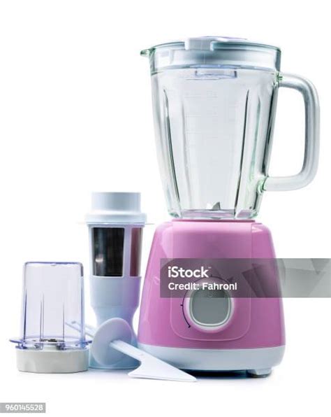 빈 파스텔 보라색 전기 믹서 기 필터 강화 유리 용기 건조 분쇄기와 속도 선택기 흰색 배경에 고립 건강 한 라이프 스타일에 대 한 믹서와 분쇄기 기계입니다 주방 기기 0명에