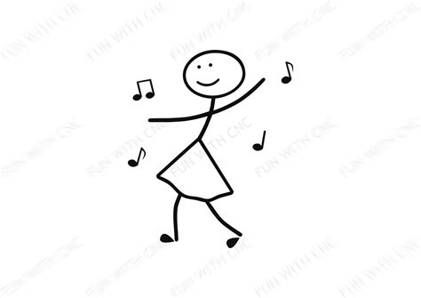 Stick People Dancing Girl Two Dance Moves In One Galentines Day Svg