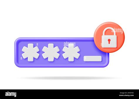 3d Password Field With Padlock Isolated Stock Vector Image And Art Alamy