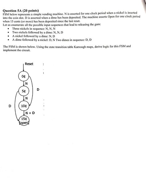 Solved Question 5a 20 Points Fsm Below Represents A Si