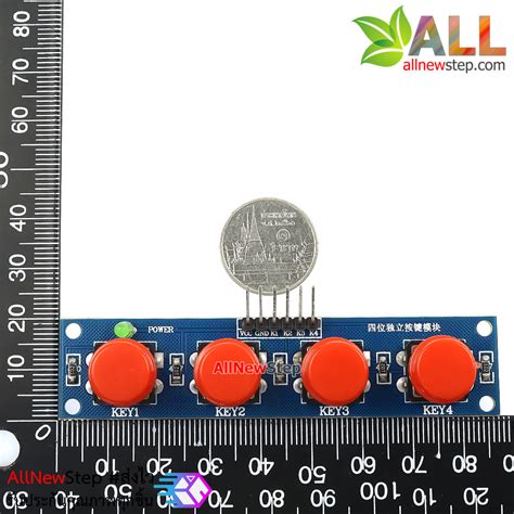 โมดูลสวิตช์กดติดปล่อยดับ 4 ปุ่ม สีแดง สำหรับ Arduino Arduinoall ขาย Arduino ซื้อ Arduino