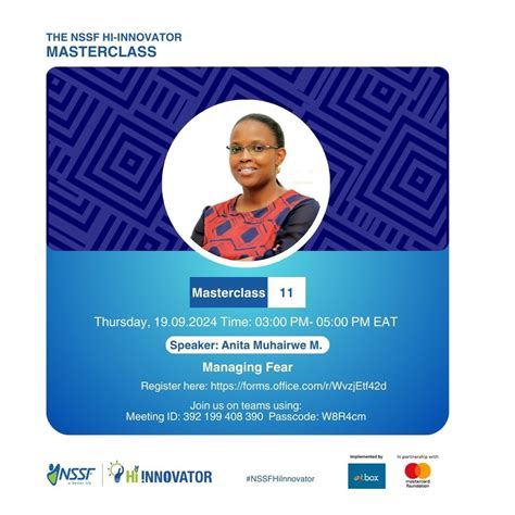 Managing Fear Masterclass By Anita Muhairwe Malinga Outbox Uganda Posted On The Topic Linkedin