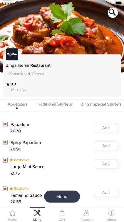 Zinga Indian Restaurant By Redoq Software