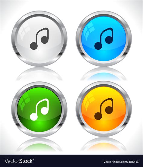 Metal Web Buttons Royalty Free Vector Image VectorStock