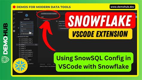 Snowsql And Snowflake Vs Code Extension Perfecting The Configurations For Snowflake Demohub