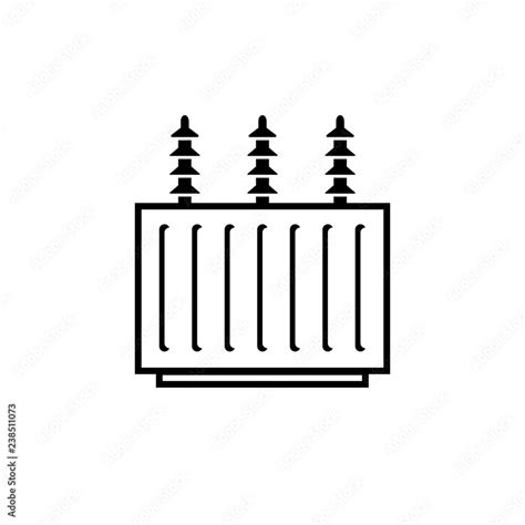 Electric Transformer Outline Icon Clipart Image Isolated On White