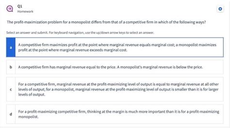Solved Homework The Profit Maximization Problem For A