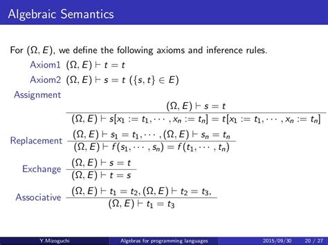Algebras For Programming Languages