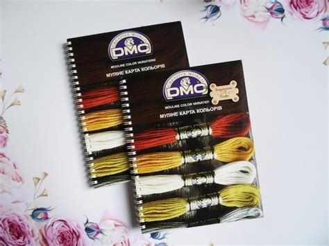 DMC Color Chart With Real Floss For Cross Stitch DMC Samples Etsy