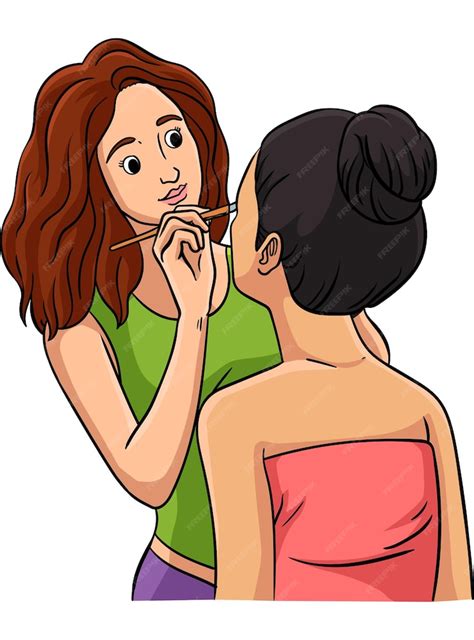 Premium Vector Makeup Artist Cartoon Colored Clipart Illustration