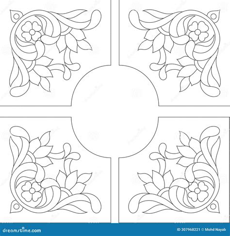 Floral Sandblast Design Pattern Cdr Vectors 285788030